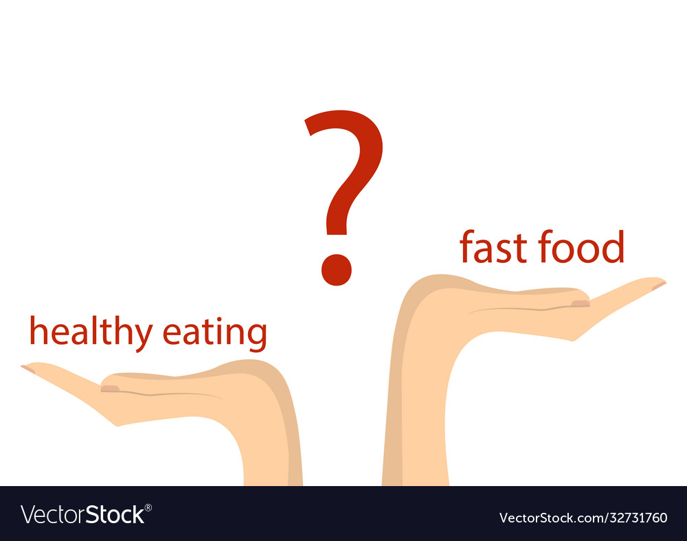 Concept healthy eating fast food Royalty Free Vector Image