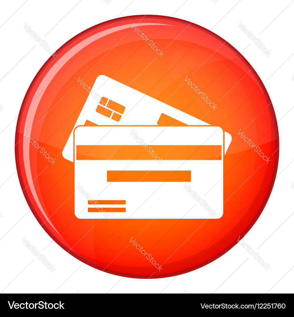 Credit card icon flat style Royalty Free Vector Image