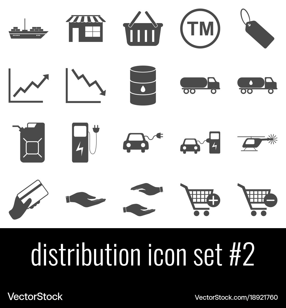 Distribution icon set 2 gray icons on white Vector Image