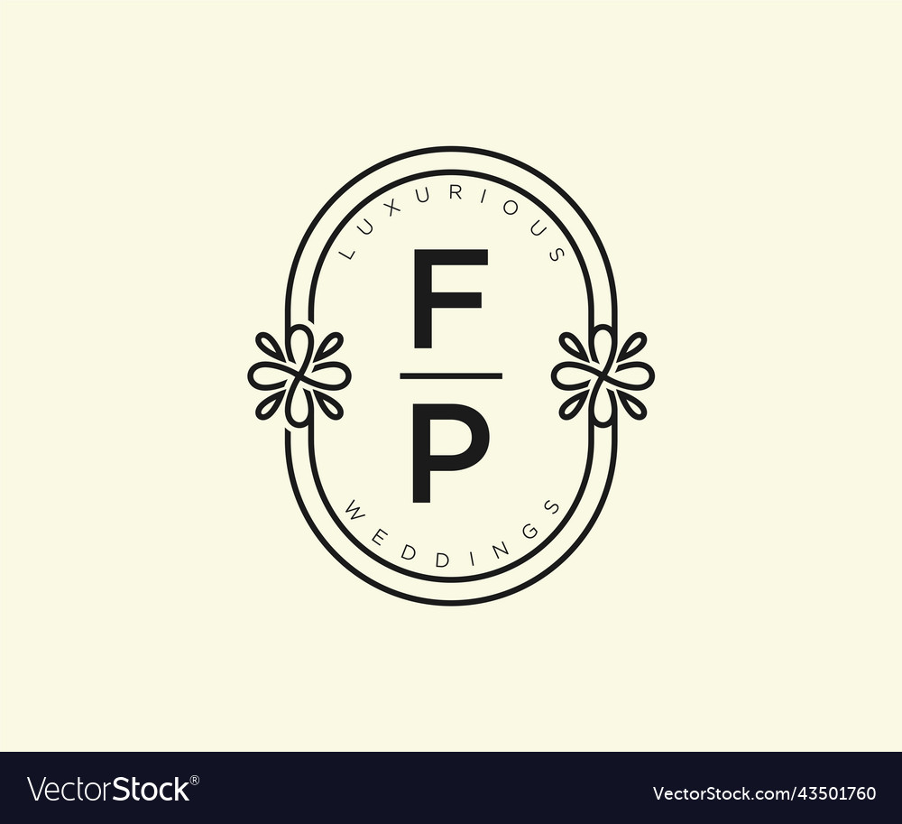 Fp initials letter wedding monogram logos Vector Image Fp initials letter wedding monogram logos Vector Image