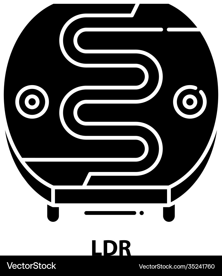 Ldr icon black sign with editable strokes Vector Image