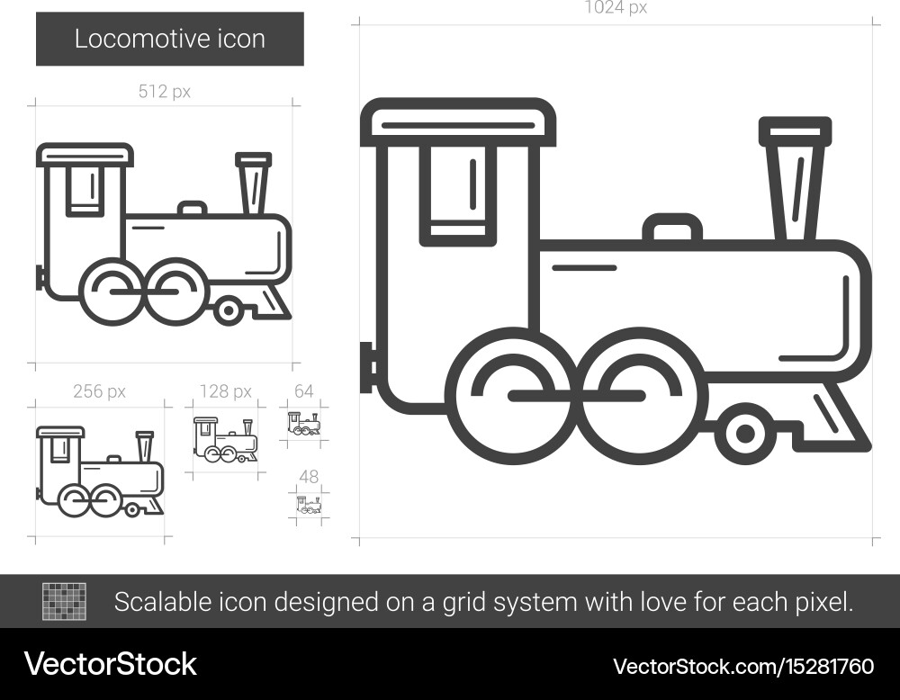 Locomotive line icon Royalty Free Vector Image