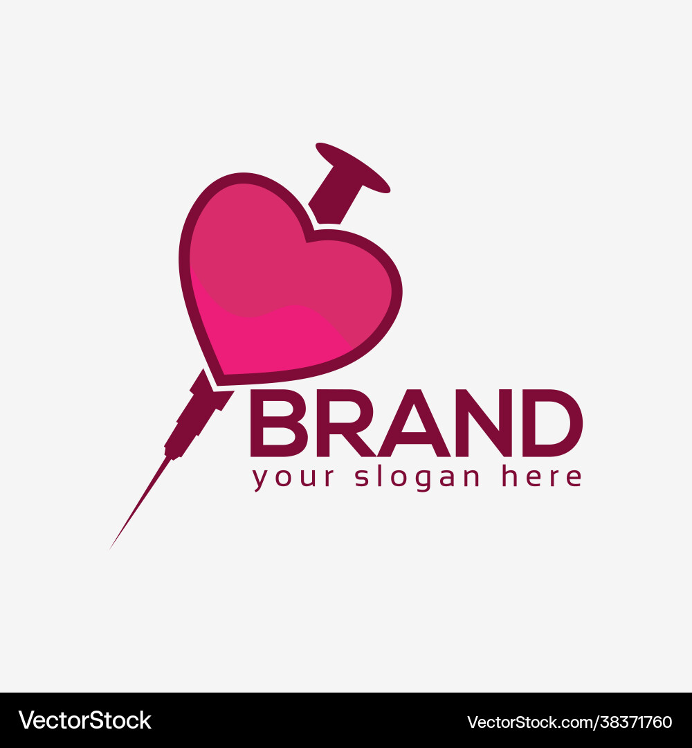 Love doctor logo flat design Royalty Free Vector Image