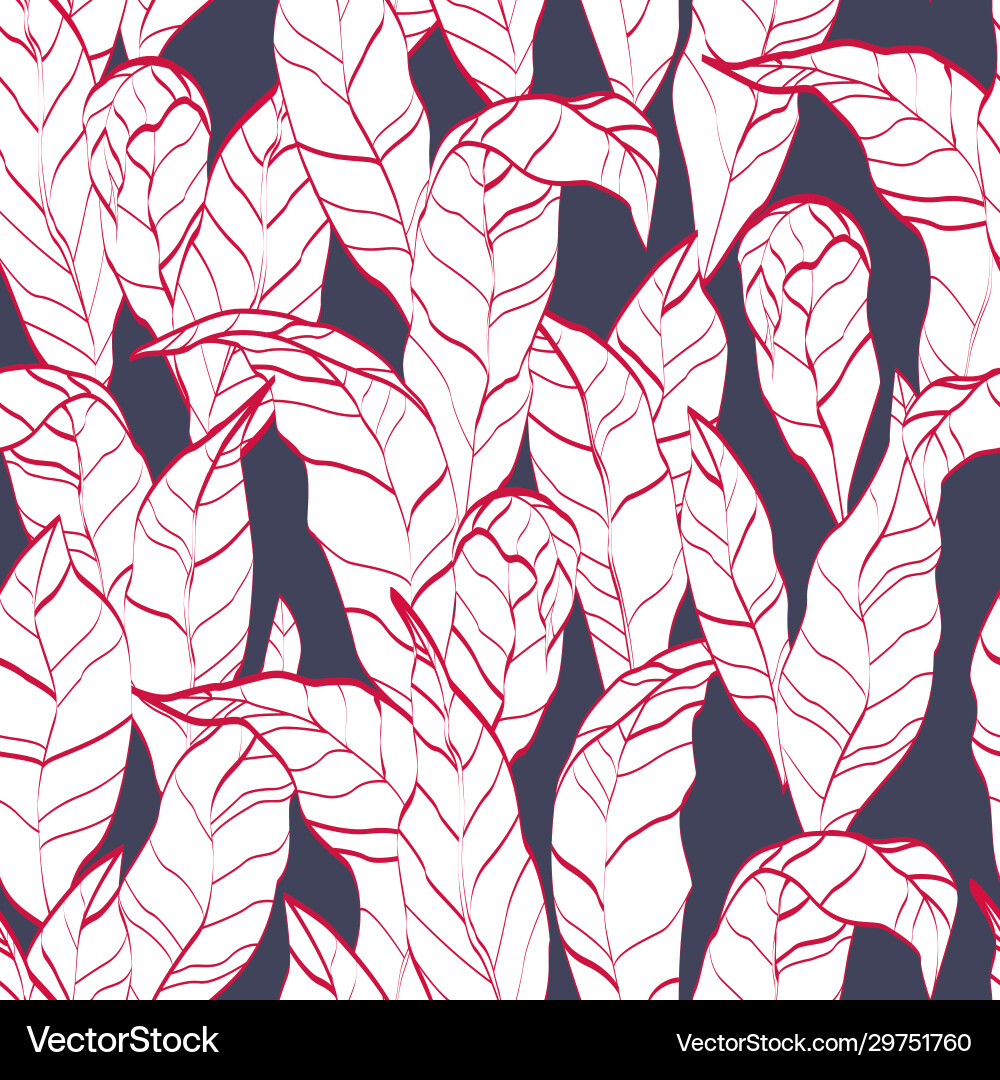 Nature red leaves floral seamless pattern Vector Image