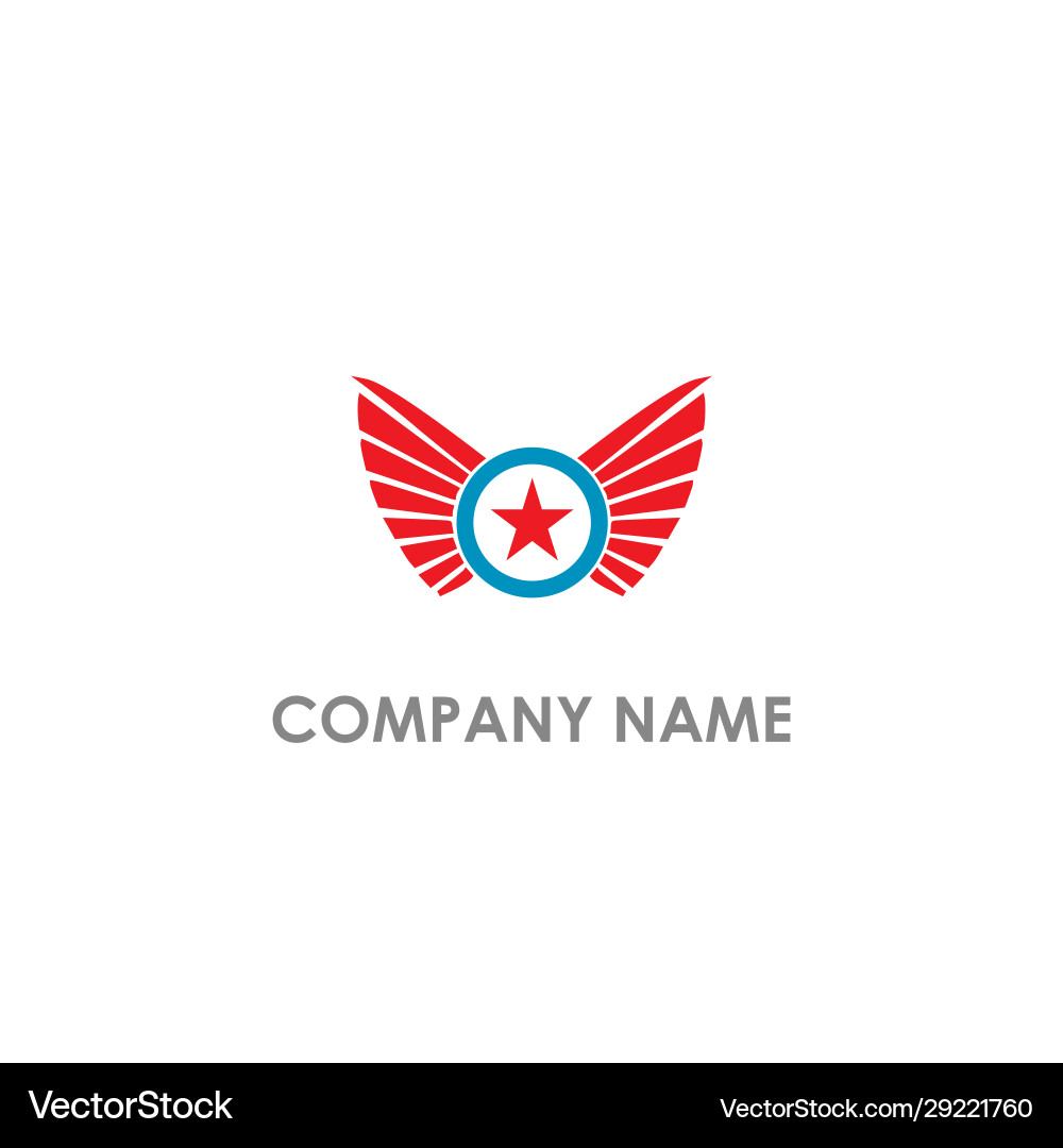 Star wing emblem company logo Royalty Free Vector Image