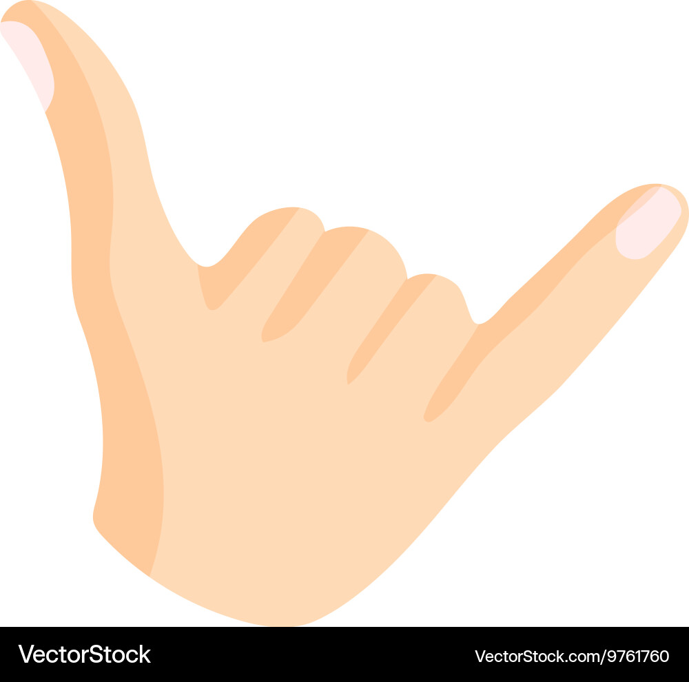 Surfers hand shaka sign Royalty Free Vector Image