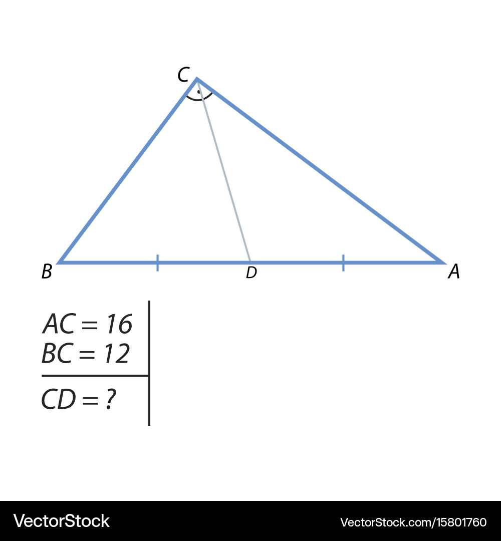 Task of finding the hypotenuse and the second Vector Image
