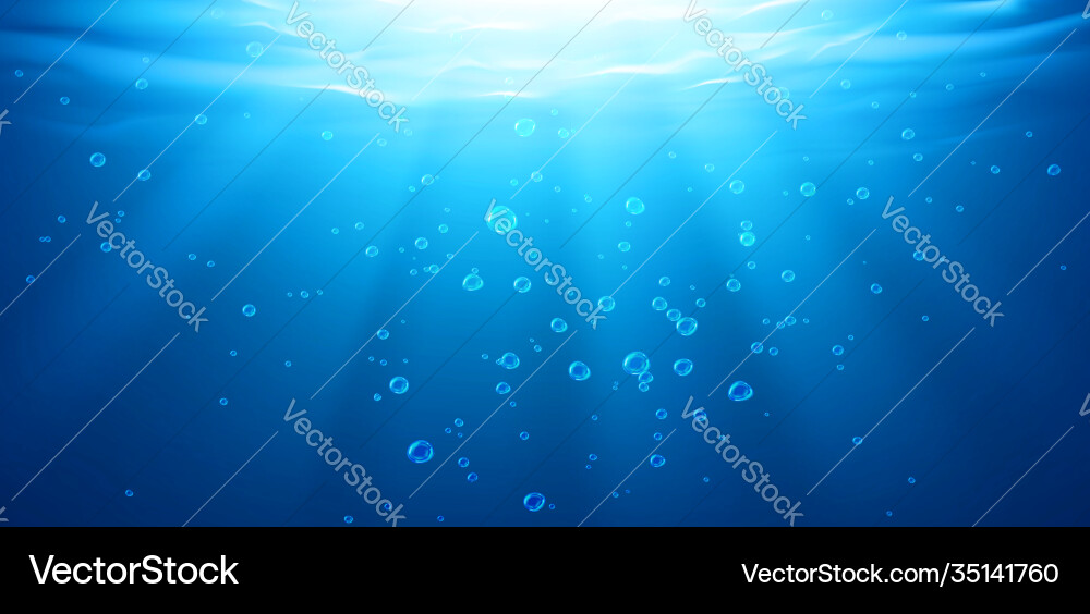 Underwater background water surface ocean or sea Vector Image
