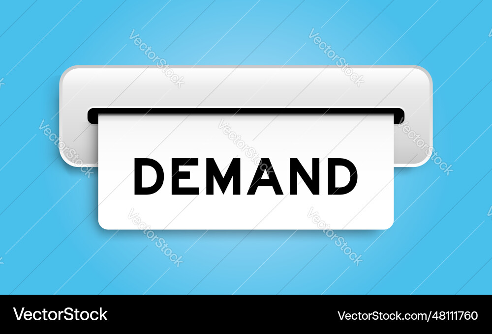 White coupon banner with word demand from machine Vector Image