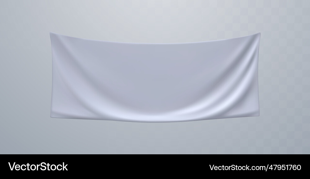 White textile advertising banner mockup Royalty Free Vector