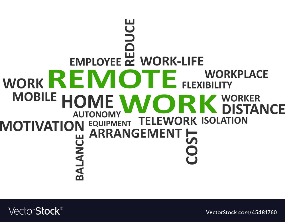Word cloud - remote work Royalty Free Vector Image