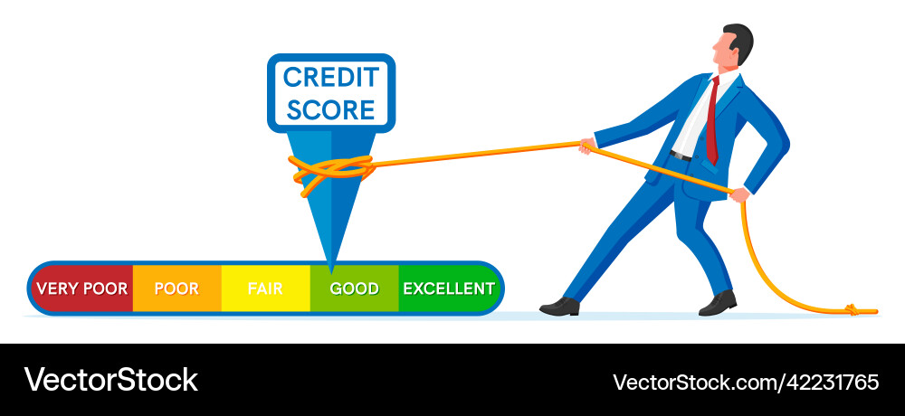 Businessman changing personal credit information Vector Image