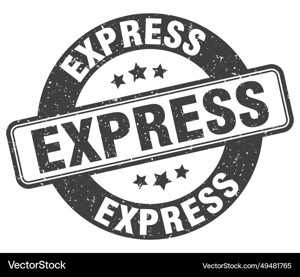 Express stamp label round grunge sign Royalty Free Vector
