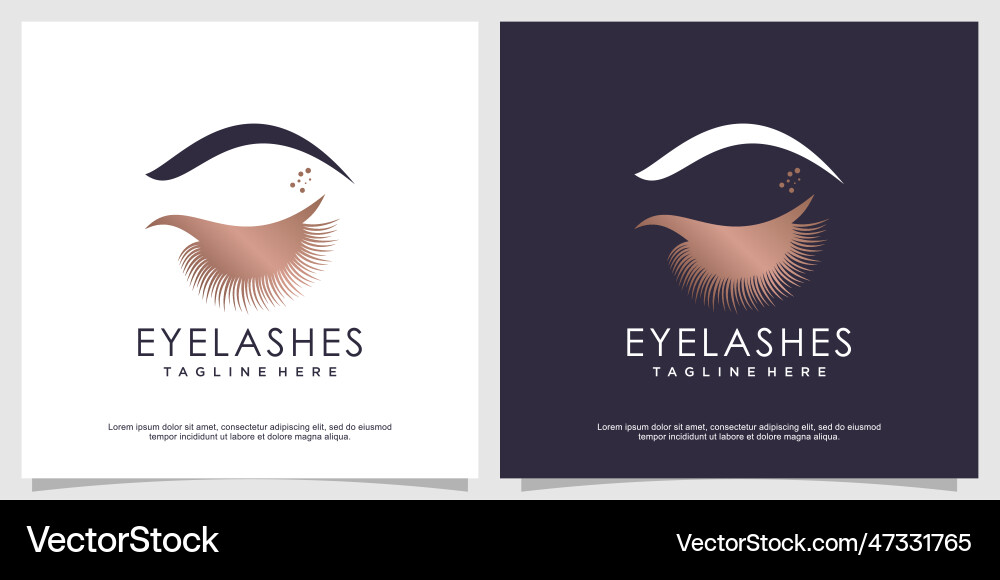 Eye lashes logo design concept premium Royalty Free Vector