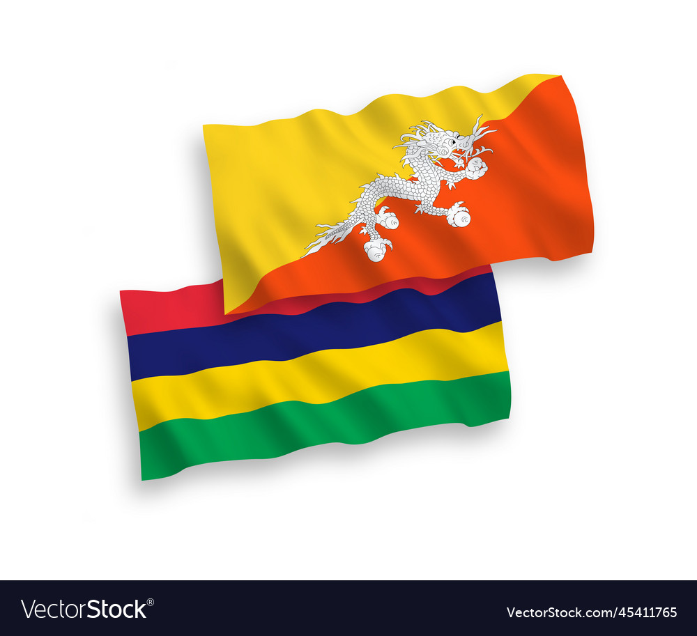 Flags of kingdom bhutan and republic Royalty Free Vector