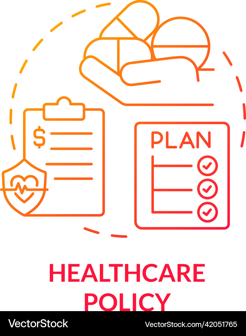 Healthcare policy red gradient concept icon Vector Image