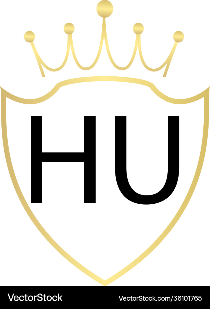 Hu letter logo design with simple style Royalty Free Vector