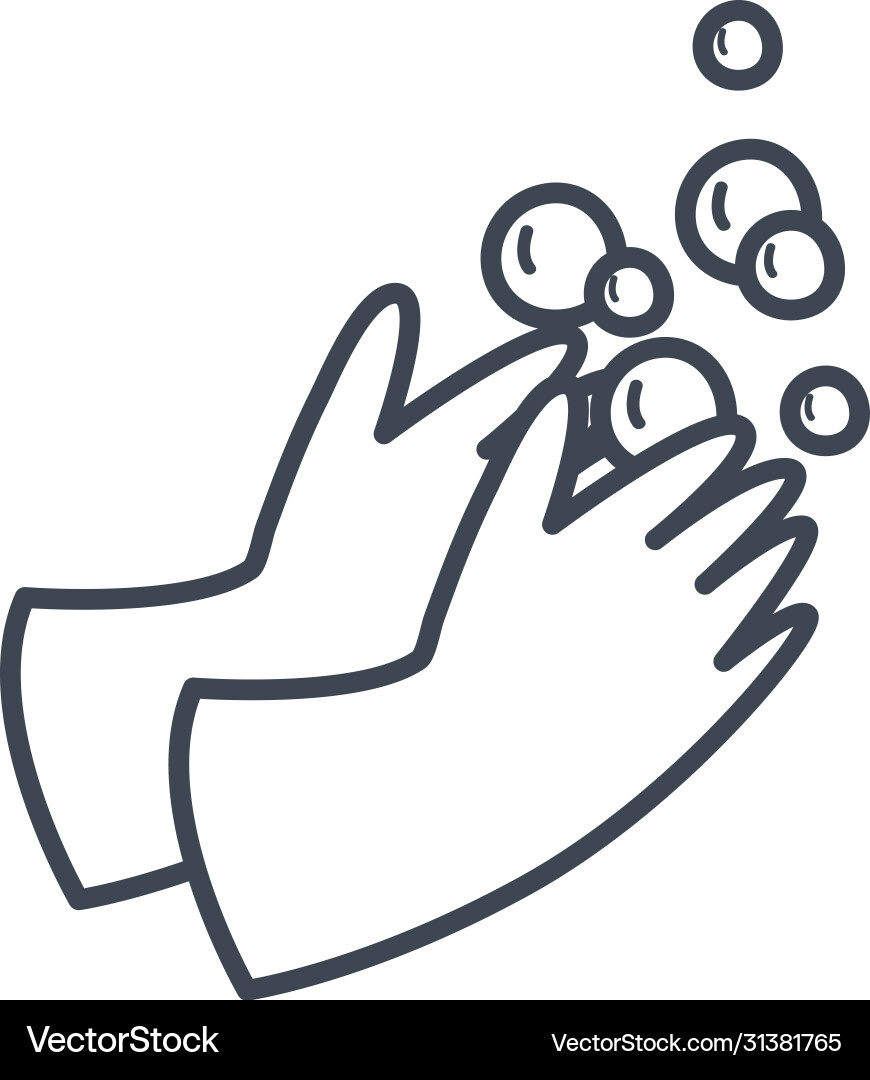 Isolated hands washing line style icon Royalty Free Vector