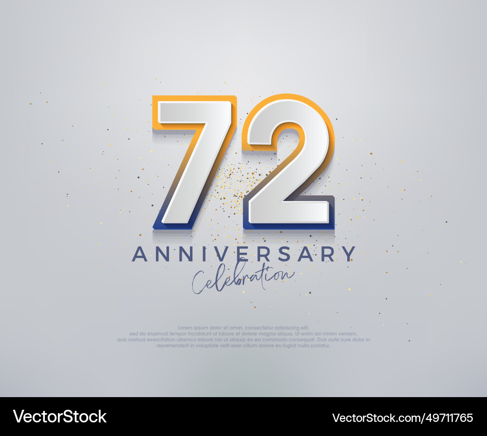 Modern and colorful premium design for 72nd Vector Image