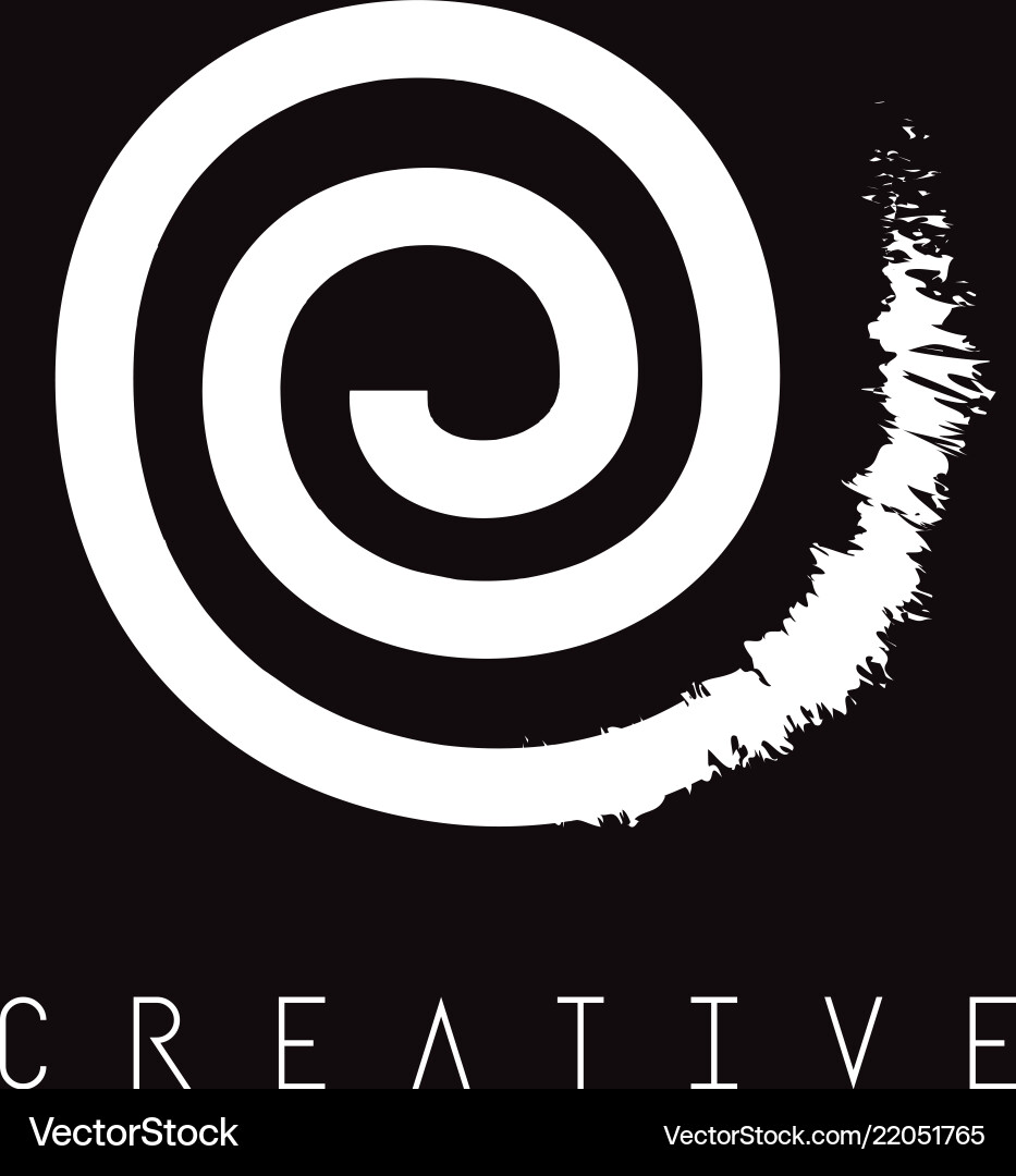 O monogram letter logo design brush paint stroke Vector Image