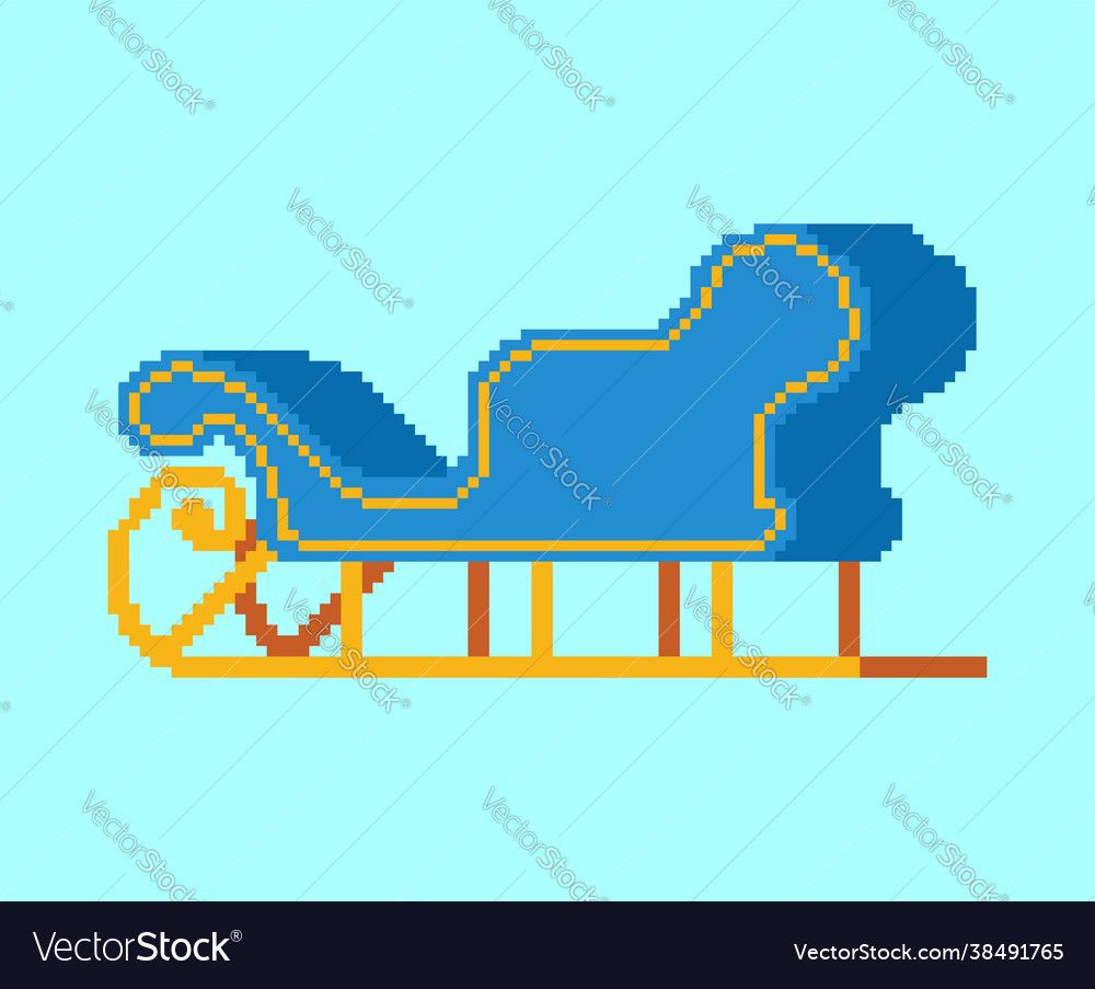 Santa claus sleigh pixel art 8 bit christmas Vector Image