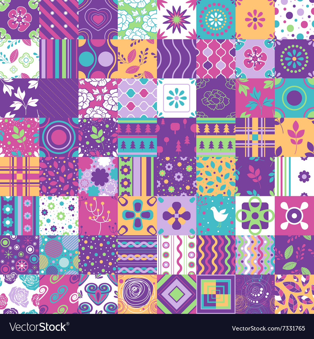 Seamless patchwork pattern ornaments Royalty Free Vector