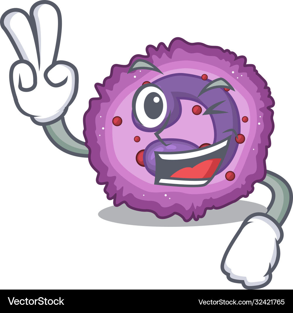 Smiley mascot eosinophil cell cartoon Royalty Free Vector