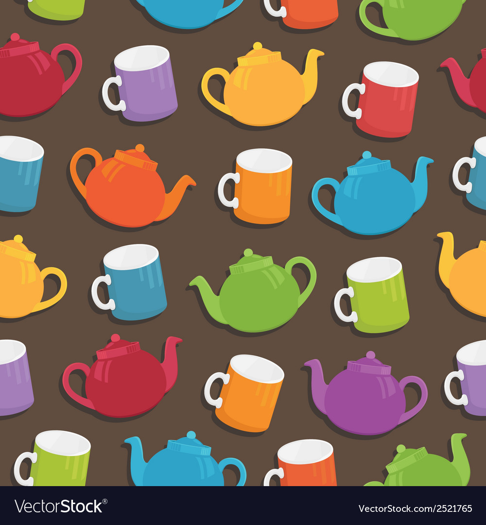 Teapot pattern Royalty Free Vector Image - VectorStock