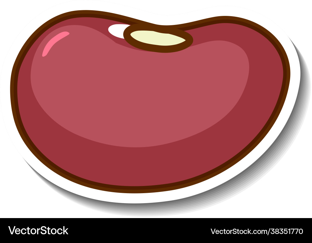 A sticker template with kidney bean isolated Vector Image