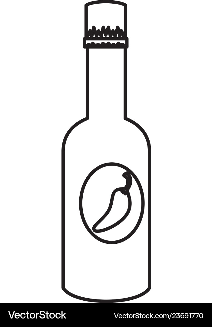 Chili pepper sauce bottle Royalty Free Vector Image