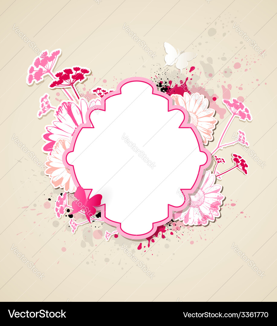 Decorative background with pink flowers Royalty Free Vector