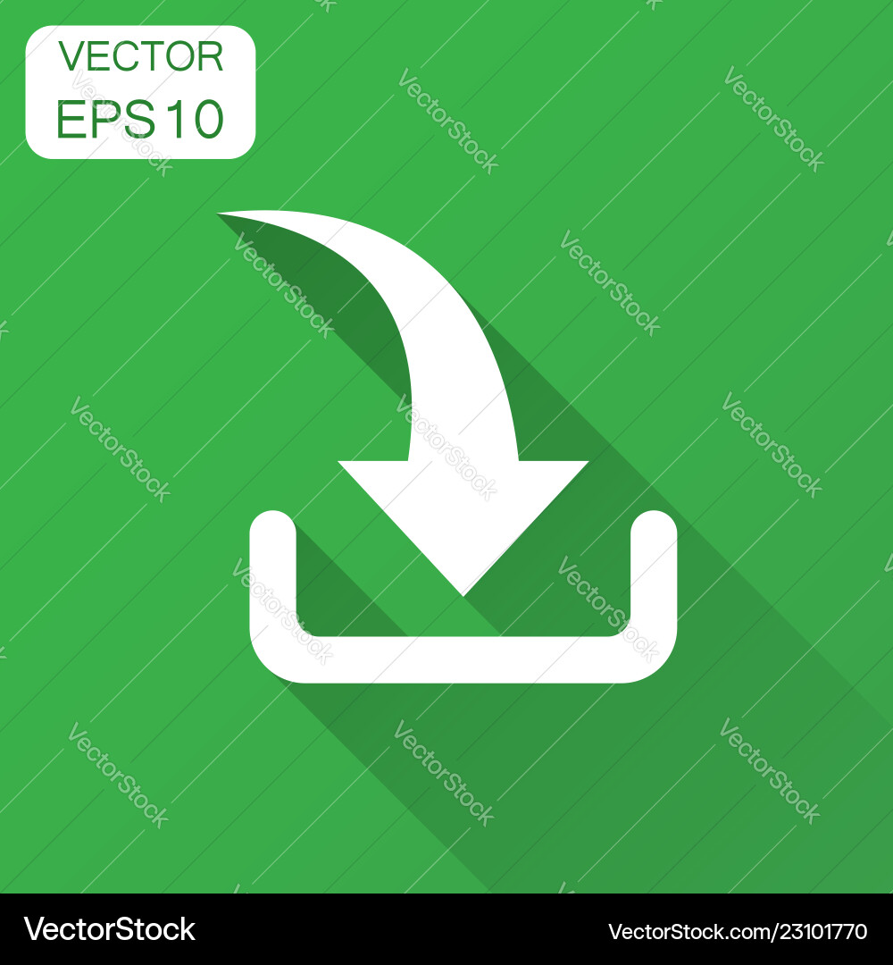 Download file icon in flat style arrow down Vector Image