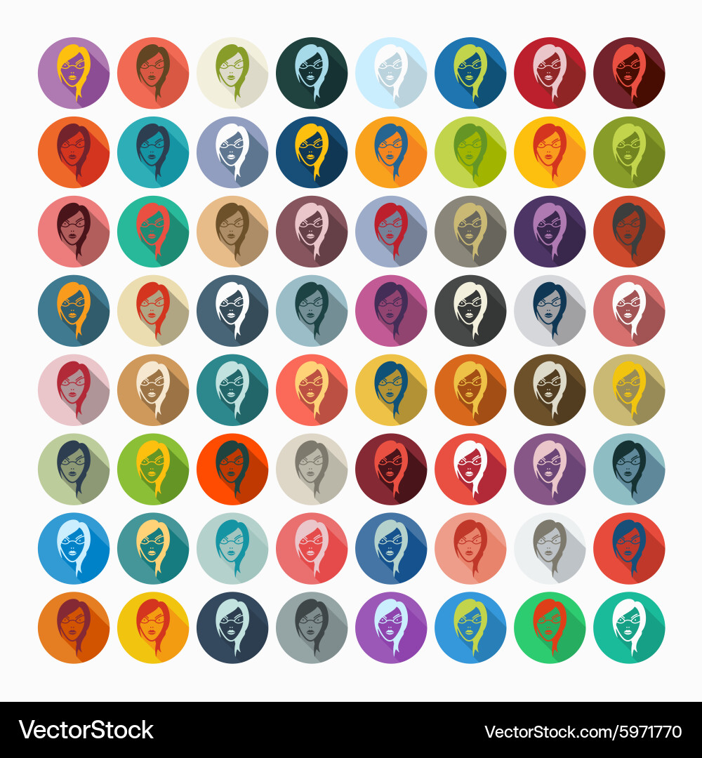 Flat design face girl Royalty Free Vector Image