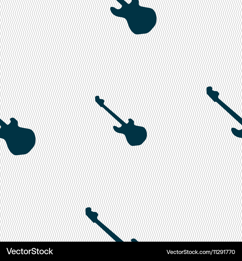 Guitar icon sign seamless pattern with geometric Vector Image