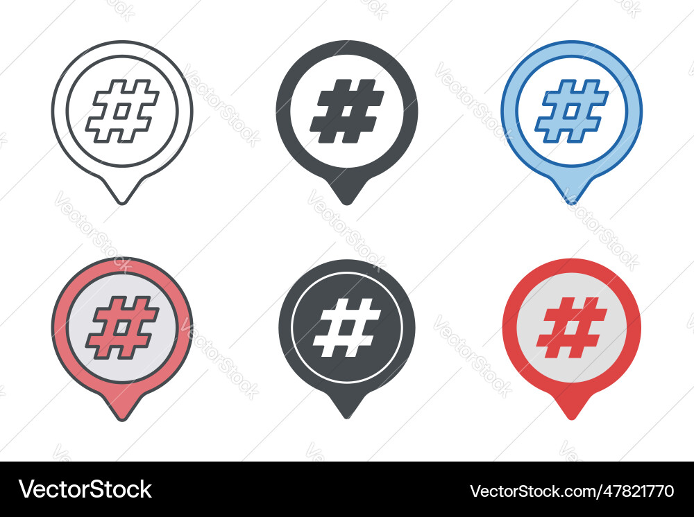 Hashtag icon symbol template for graphic and web Vector Image