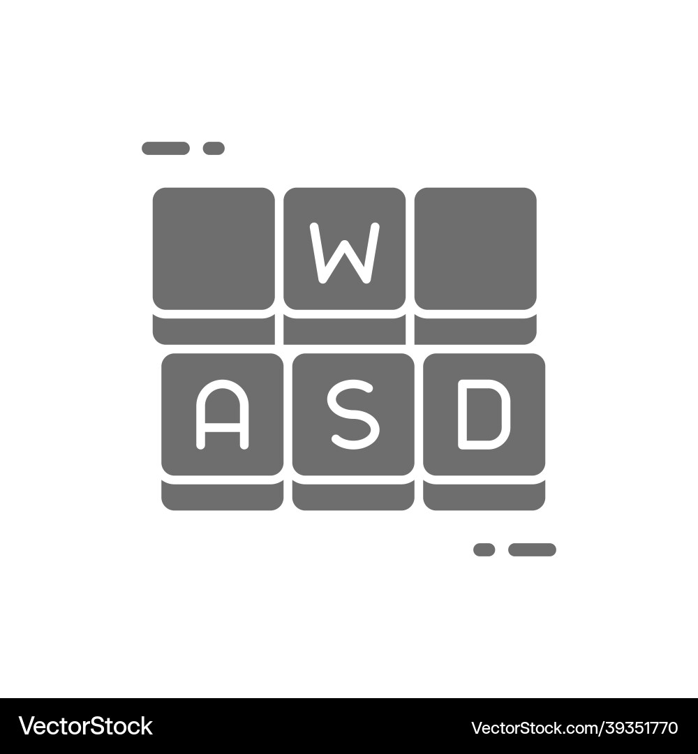 Hotkeys game keyboard grey icon isolated Vector Image