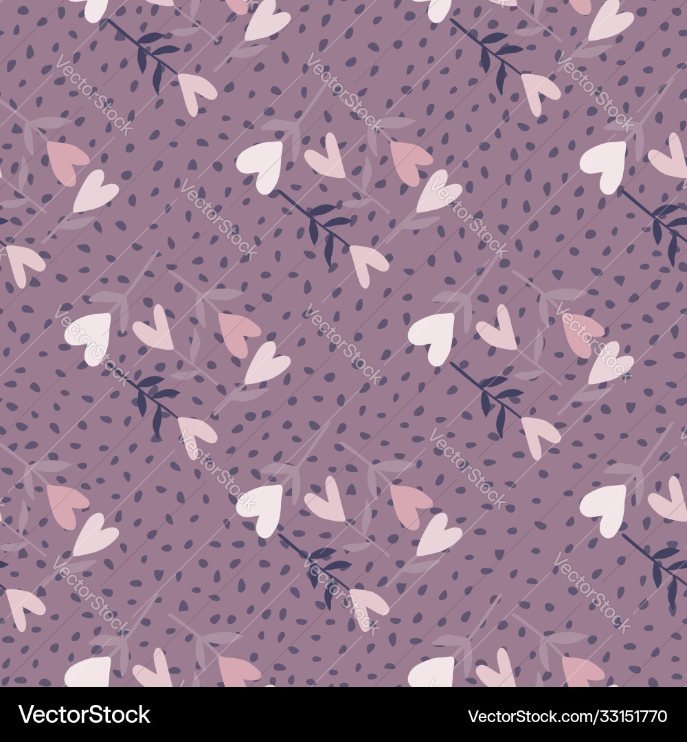 Love seamless pattern with heart flowers light Vector Image