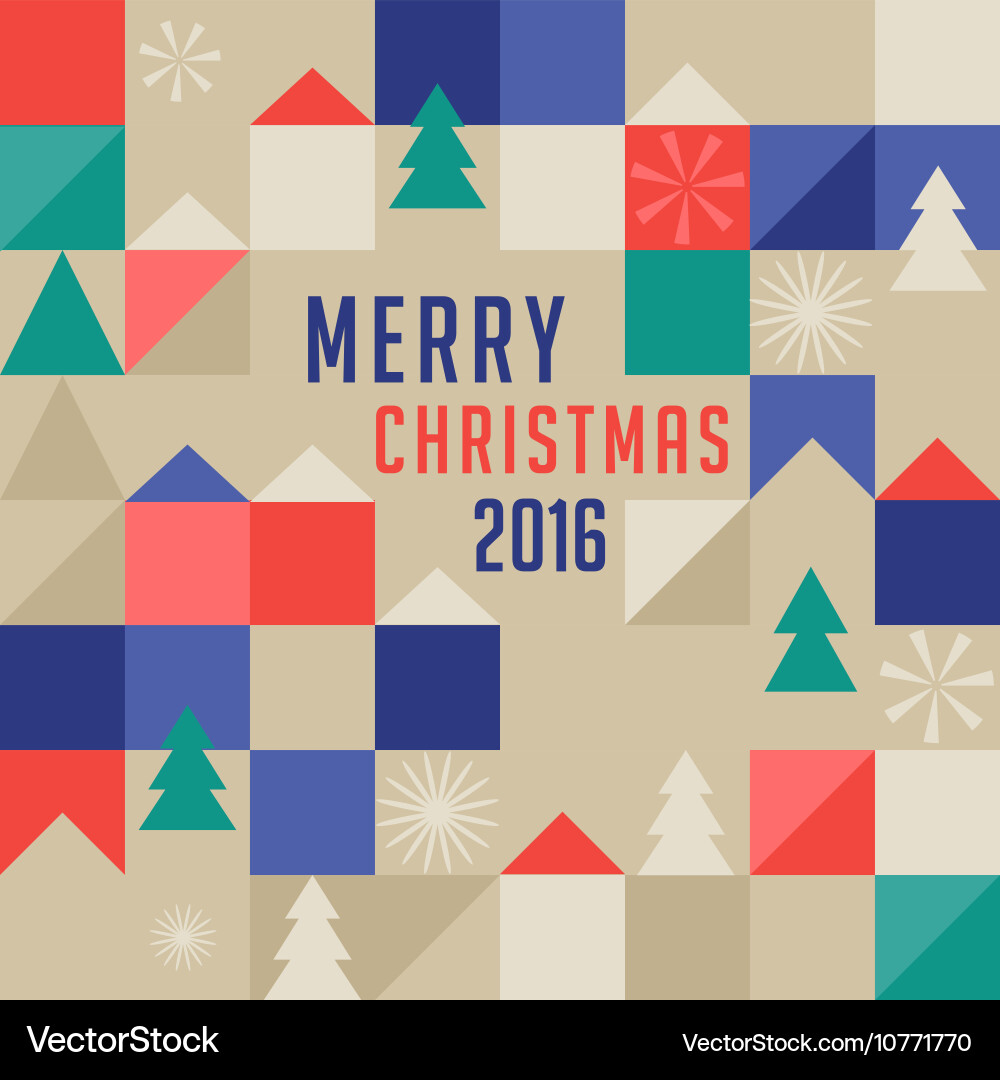 Merry christmas geometric abstract background Vector Image