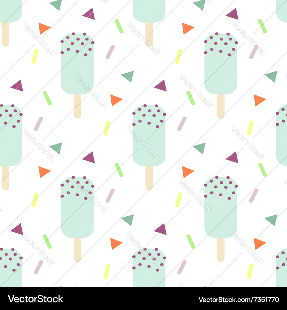 Mint ice cream seamless pattern Royalty Free Vector Image