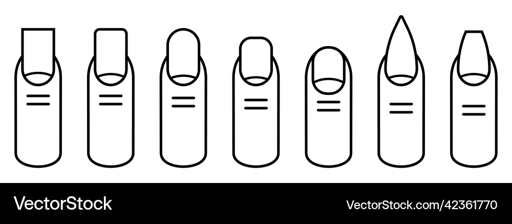 Nail shapes icons Royalty Free Vector Image - VectorStock