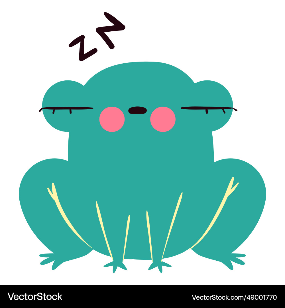 Sleepy frog cute character Royalty Free Vector Image