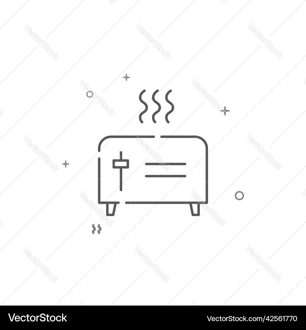 Smoking toaster simple line icon symbol Royalty Free Vector