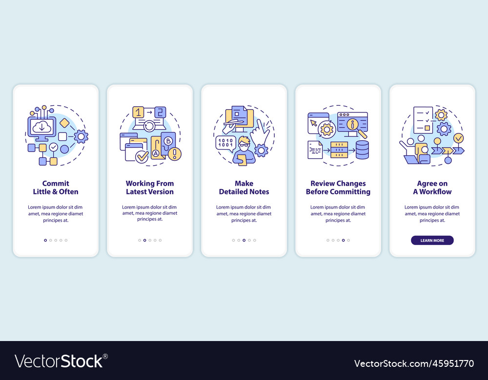 Source Code Management Best Practices Onboarding Vector Image