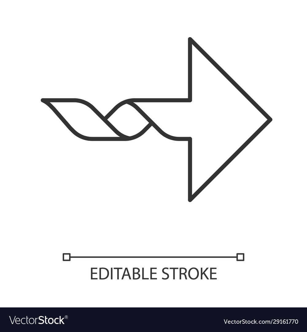 Twisted arrow linear icon navigation pointer sign Vector Image