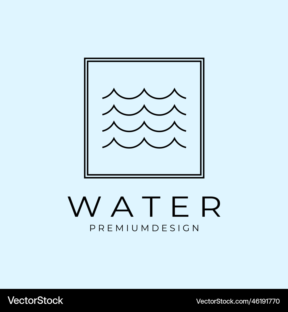 Wave water lake logo design Royalty Free Vector Image