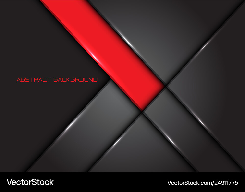 Abstract red grey line glossy metal design Vector Image