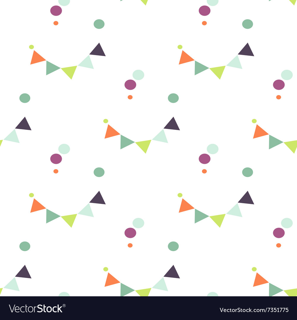 Bunting flag and confetti pattern Royalty Free Vector Image