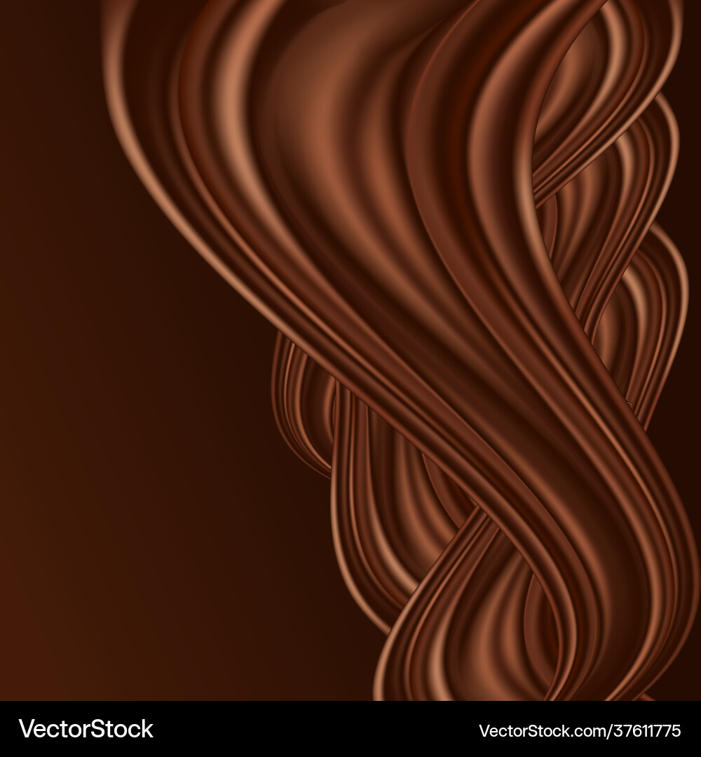 Chocolate wavy background twisted chocolate swirl Vector Image