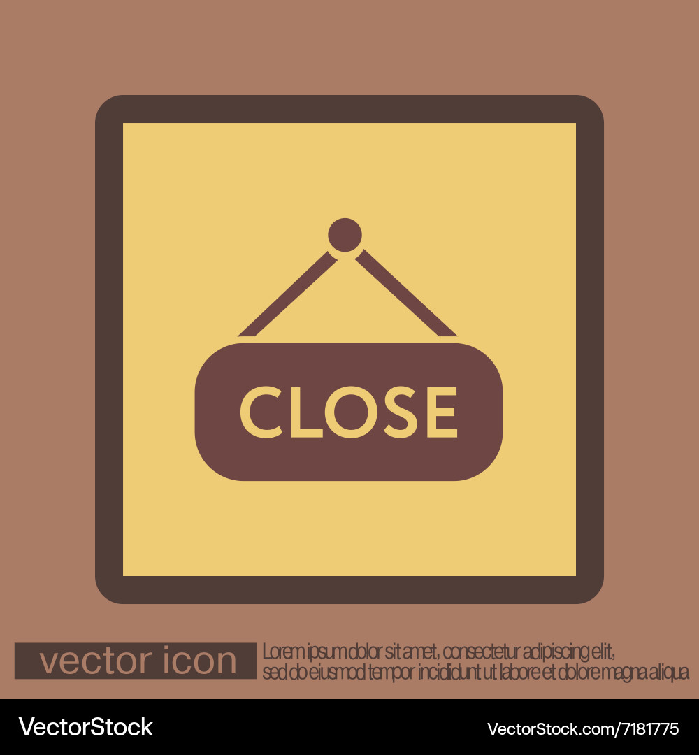 Close label sign symbol icon tablet closed Vector Image