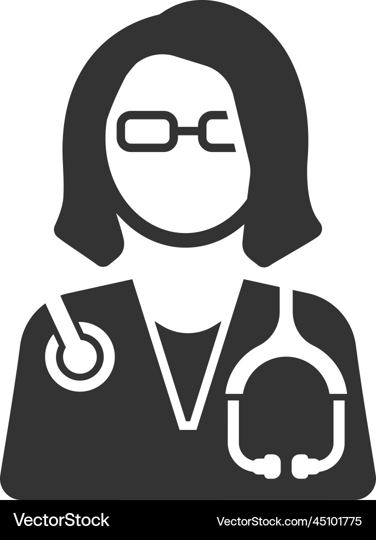 Female doctor icon Royalty Free Vector Image - VectorStock